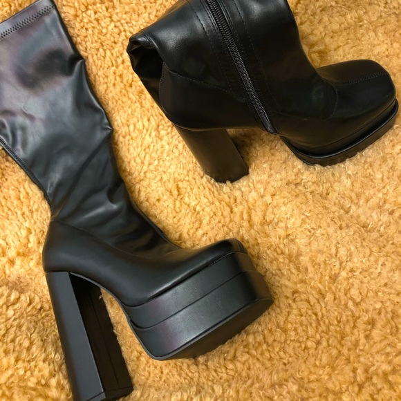 PrettyLittleThing | Shoes | Plt Double Platform Boots | Poshmark